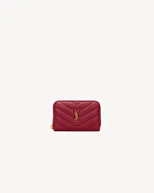 Saint Laurent Cassandre Change Purse In Lambskin - Deeply Red