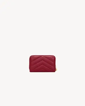 Saint Laurent Cassandre Change Purse In Lambskin - Deeply Red