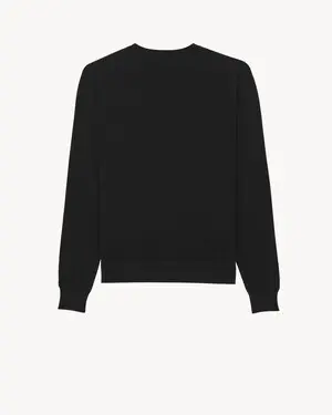 Saint Laurent Crewneck Sweater In Cotton - Noir