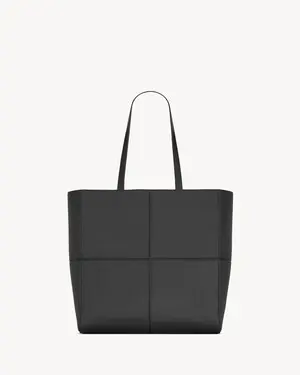 Saint Laurent 4 Carré Tote In Leather - Black