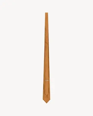 Saint Laurent Silk Satin Neck Tie - Light Brown