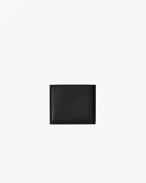 Saint Laurent Tiny Cassandre East/west Wallet In Shiny Leather - Black