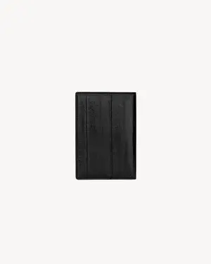 Saint Laurent Tiny Cassandre Passport Case In Eel - Black