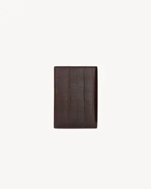 Saint Laurent Tiny Cassandre Passport Case In Eel - Brown