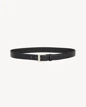 Saint Laurent Rectangular Buckle Belt In Smooth Leather