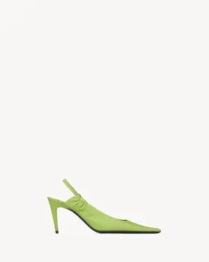 Saint Laurent Anne-marie Slingback Pumps In Smooth Leather