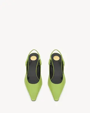 Saint Laurent Anne-marie Slingback Pumps In Smooth Leather