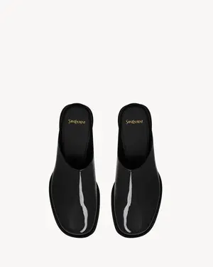 Saint Laurent Angus Mules In Patent Leather - Black