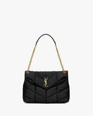 Saint Laurent Puffer Medium In Lambskin - Black