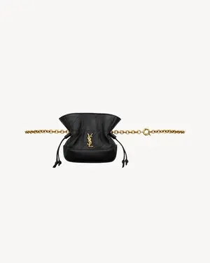 Saint Laurent Jamie Chain Belt Bag In Lambskin - Black