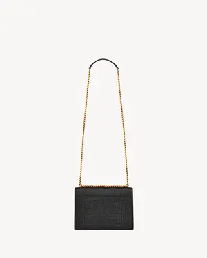 Saint Laurent Medium Sunset Bag In Crocodile-embossed Leather