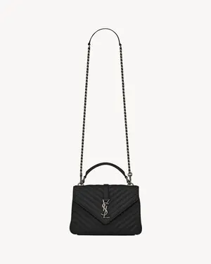 Saint Laurent College Medium Quilted Leather Satchel