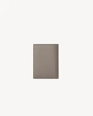Saint Laurent Paris Credit Card Wallet In Smooth Leather - Light Taupe