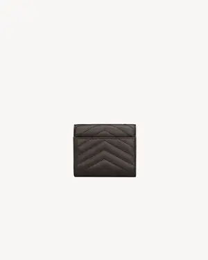 Saint Laurent Cassandre Compact Tri Fold Wallet In Lambskin - Urban Grey