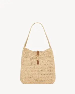 Saint Laurent Le 5 À 7 Supple Large Raffia Shoulder Bag