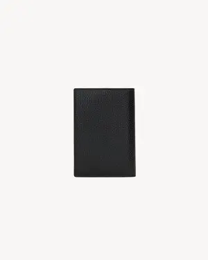 Saint Laurent Tiny Cassandre Passport Holder In Grained Leather