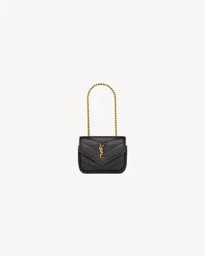 Saint Laurent Loulou Charm In Lambskin - Black