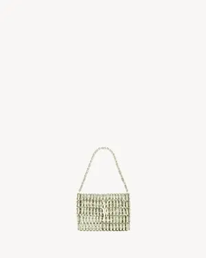 Saint Laurent Micro Evening Bag In Crystals - Chrysolite