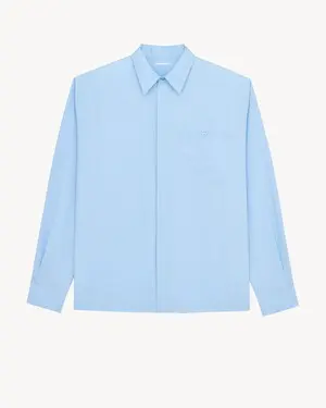 Saint Laurent Shirt In Cotton Poplin Bleu