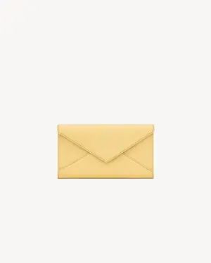 Saint Laurent Letter Large Wallet In Leather - Soft Lemon