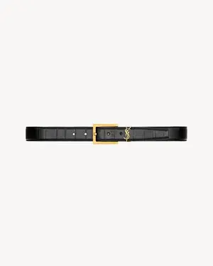 Saint Laurent Saint Laurent Cassandre Belt In Eel Black