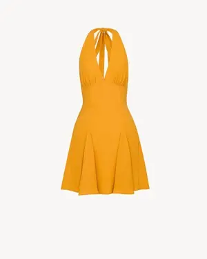 Saint Laurent Silk Crepe De Chine Halter Dress