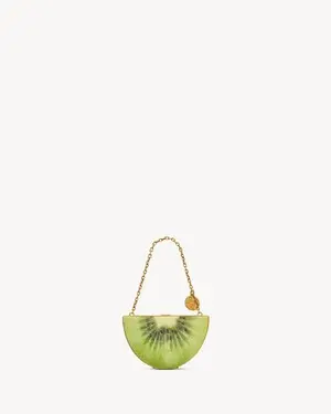 Saint Laurent Evening Mini Kiwi Clutch In Resin With Cassandre Medallion