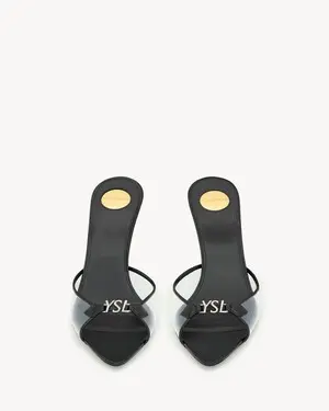 Saint Laurent Jerry Mules In Tpu And Rhinestones - Black