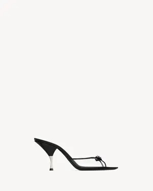 Saint Laurent Jerry Mules In Tpu And Rhinestones - Black