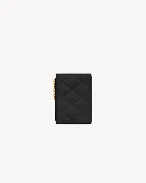 Saint Laurent Cassandre Bijou Bi-fold Wallet In Lambskin - Black