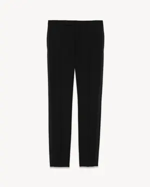 Saint Laurent Tuxedo Pants In Grain De Poudre