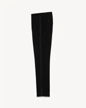 Saint Laurent Tuxedo Pants In Grain De Poudre