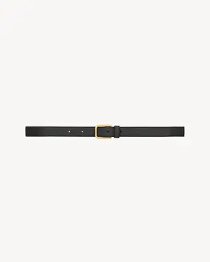 Saint Laurent Minimal Belt In Smooth Leather - Black