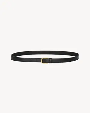 Saint Laurent Minimal Belt In Smooth Leather - Black