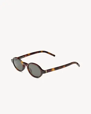Saint Laurent Oval Tortoiseshell Sunglasses - Medium Havana And Grey
