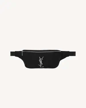 Saint Laurent Cassandre Classic Crossbody Bag In Canvas And Leather - Black