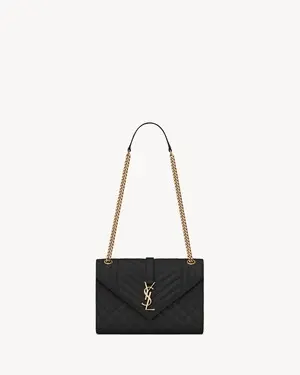 Saint Laurent Envelope Medium Bag - Black