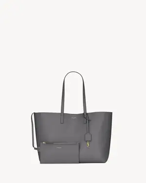Saint Laurent East/west Shopping Tote Bag With Cassandre Charm - Storm