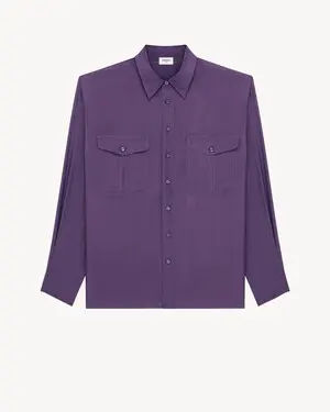 Saint Laurent Shirt In Silk Violet