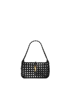Saint Laurent Le 5 À 7 Shoulder Bag In Wood Beads - Black