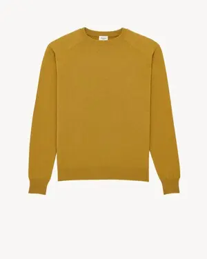 Saint Laurent Crewneck Sweater In Cashmere - Moutarde