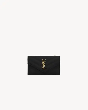 Saint Laurent Cassandre Matelassé Fragments Flap Card Case