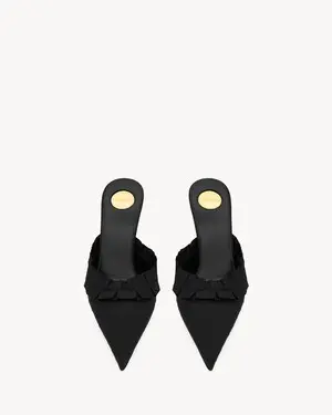 Saint Laurent Madeleine Mules In Silk Taffeta