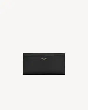 Saint Laurent Paris Zip Wallet In Smooth Leather - Black