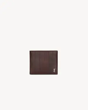 Saint Laurent Tiny Cassandre East/west Wallet In Eel - Brown