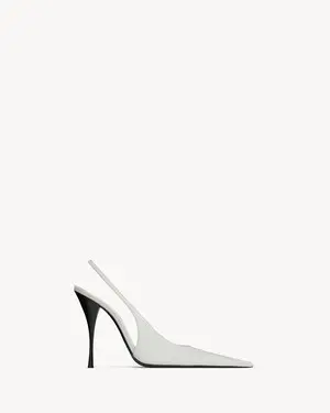 Saint Laurent Slingback Pumps In Smooth Leather