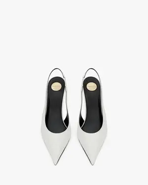 Saint Laurent Slingback Pumps In Smooth Leather