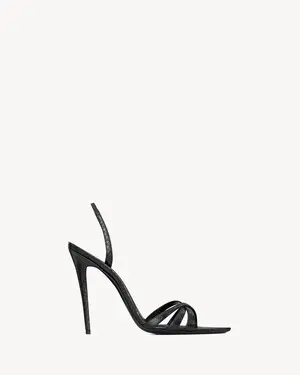 Saint Laurent Kate Sandals In Python-embossed Leather