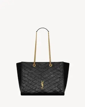 Saint Laurent Niki Shopping Bag In Vintage Leather - Black