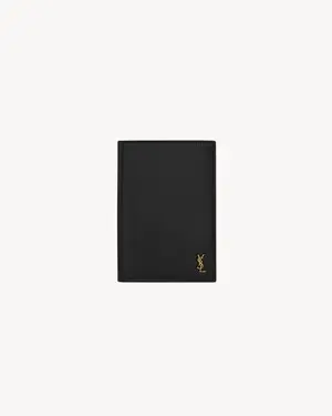 Saint Laurent Tiny Cassandre Passport Holder In Smooth Leather